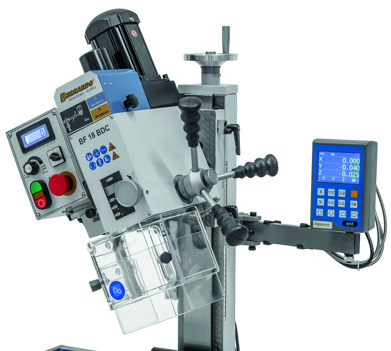 Drilling and milling machine BF 18 BDC incl. 3-axis-digital readout DT 40 | Bernardo